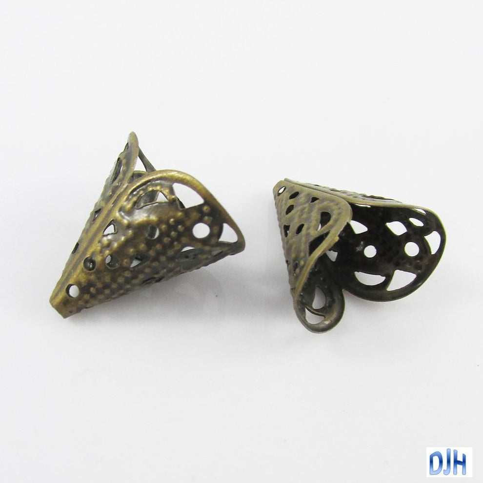 Bulk 20pcs Filigree Cone Bead Cap 16x16mm Hole 1mm Select Colour – My ...