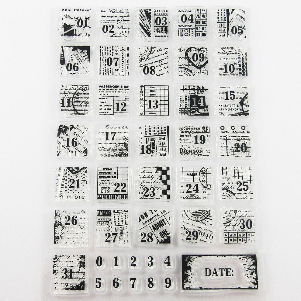 Ticket Postcard Numbers Clear Stamp Sheet Silicone Journal Scrapbook C ...