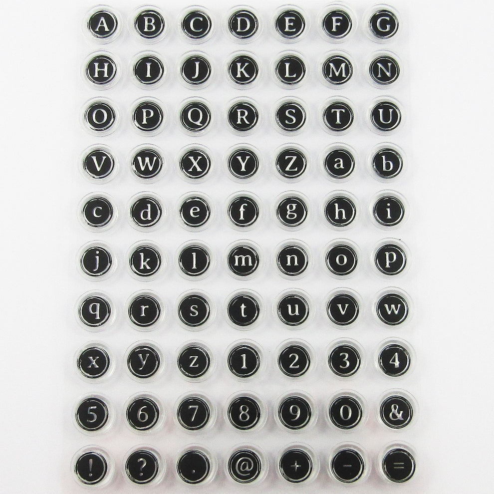 Typewriter Key Alpha Numeric Clear Stamp Sheet Silicone Journal Scrapb ...